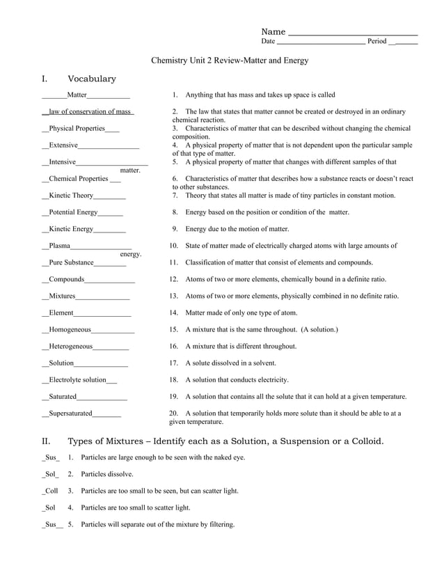 Unit 2 review h key | DOC