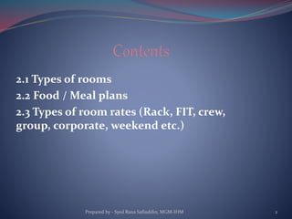Room Types and Tariffs | PPTX