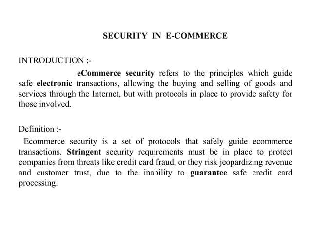 Security Threats in E-Commerce | PPTX | Internet | Computing