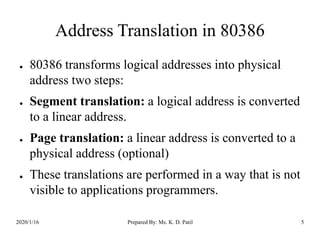 PAI Unit 2 Segmentation in 80386 microprocessor | PDF