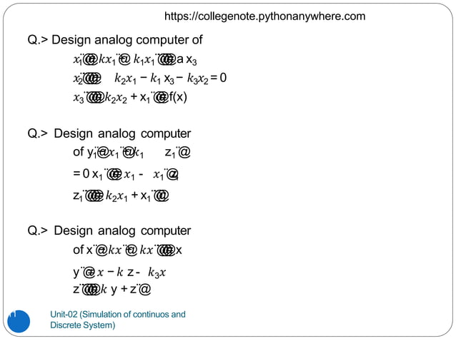 Unit 2_ Simulation of Continuous and Discrete System.pptx | Physics ...