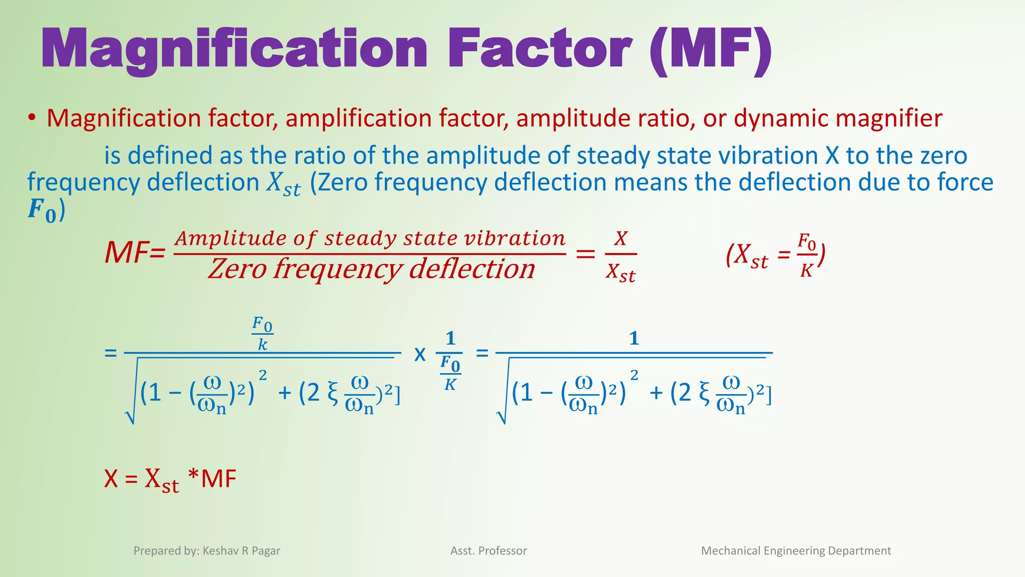 single degree of freedom systems forced vibrations | PDF