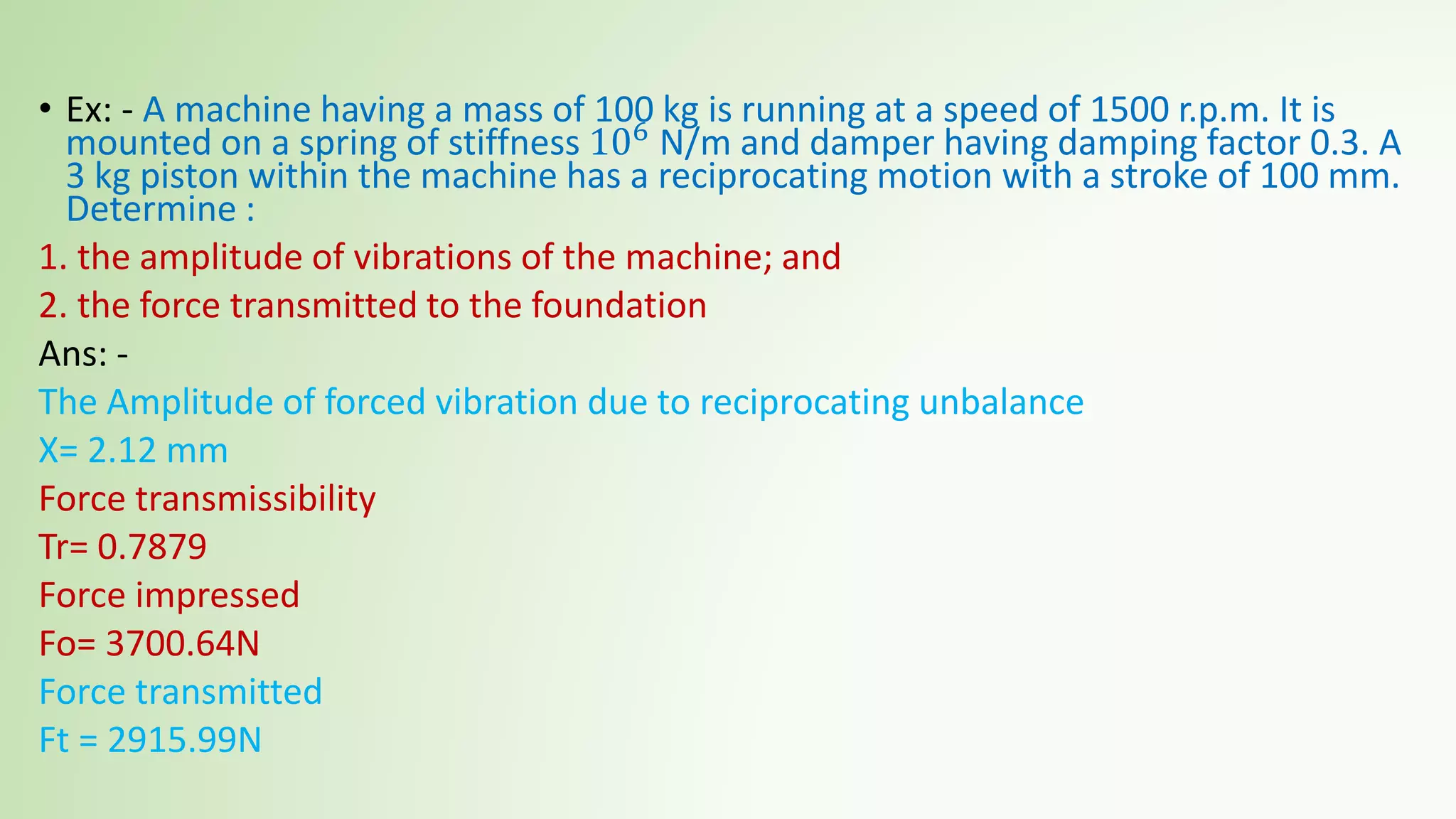single degree of freedom systems forced vibrations | PDF