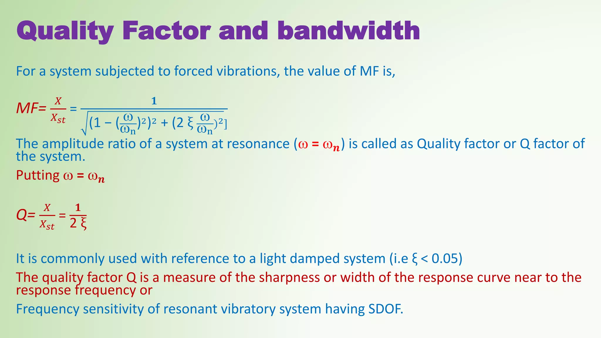 single degree of freedom systems forced vibrations | PDF | Physics | Science