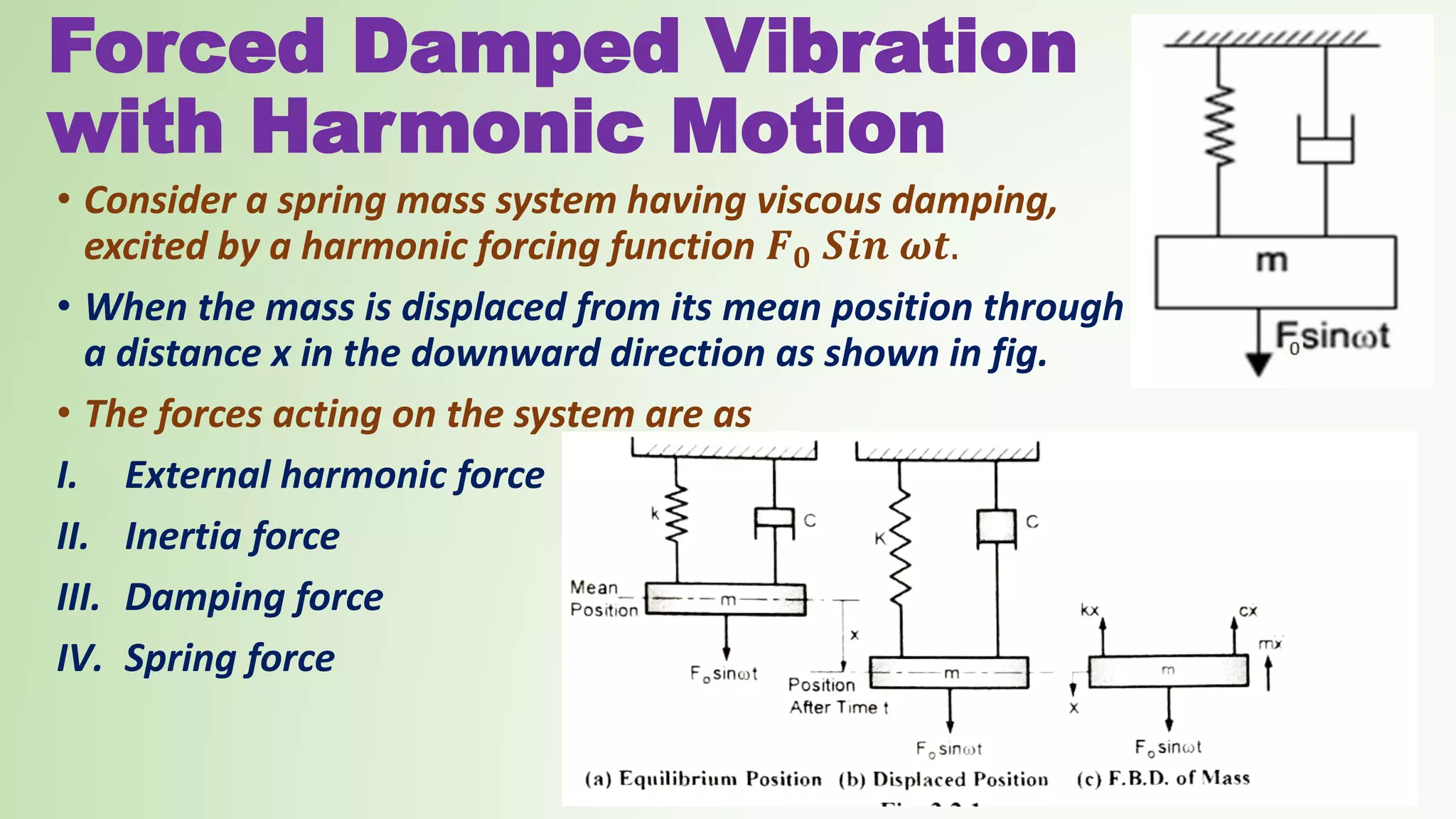 single degree of freedom systems forced vibrations | PDF