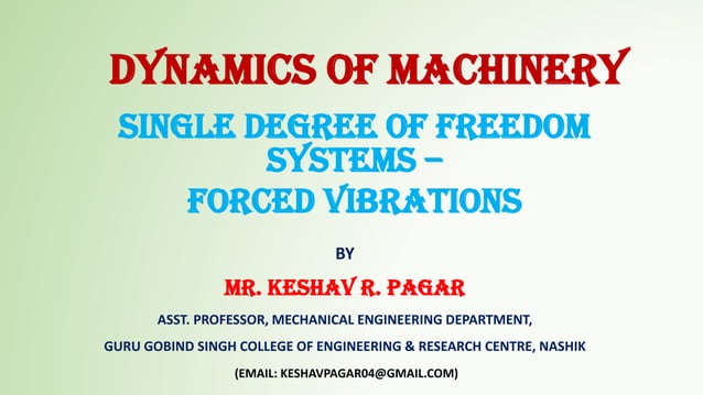 single degree of freedom systems forced vibrations | PDF | Physics | Science
