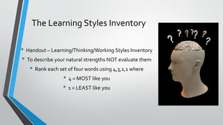Unit 2 slides kcli - learning styles chaos | PPT