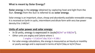 Solar energy introduction | PPTX