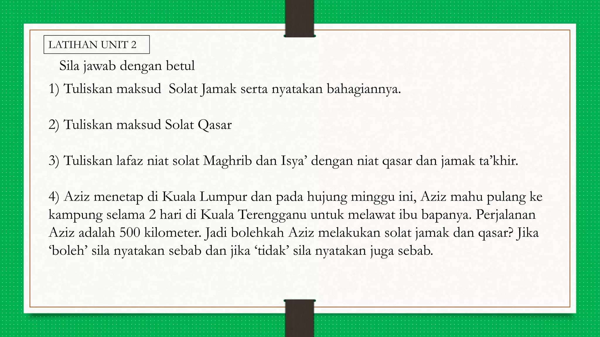 Rukhsah Anugerah Daripada Allah (Unit 2 solat jamak dan qasar) | PPTX