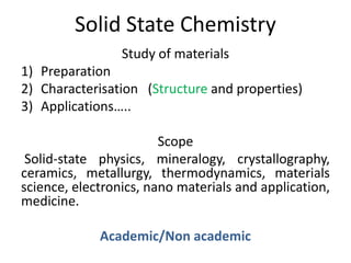 Basic solid state chem | PPTX