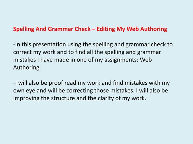 Unit 2 - spellcheck editing a piece of work | PPTX