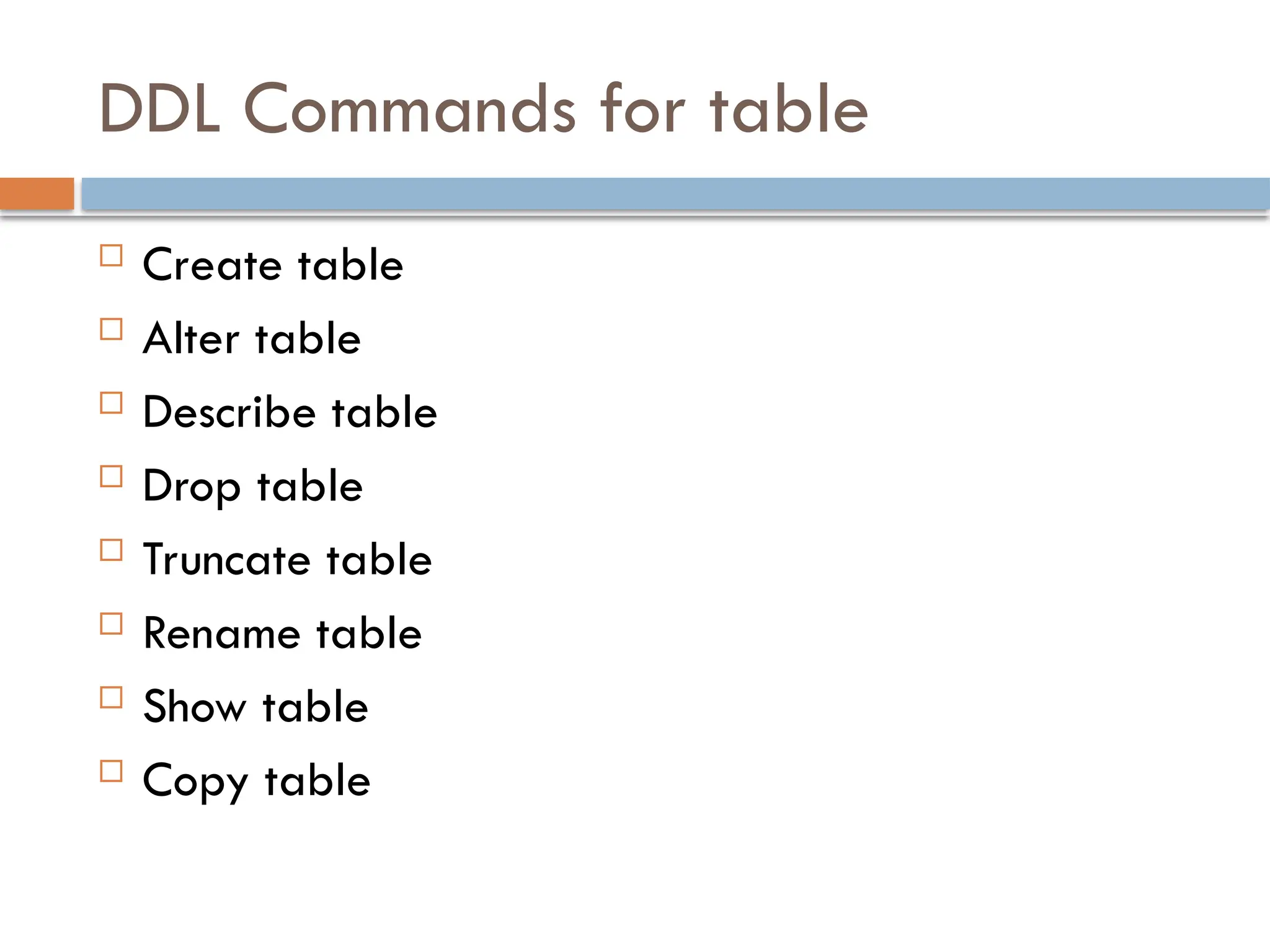 Sql Data Definition Languageddl Command Ppt