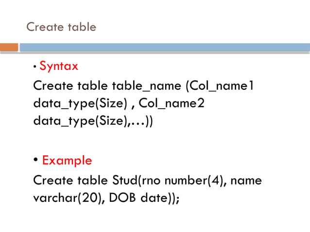 Sql Data Definition Languageddl Command Pptx Databases Computer Software And Applications