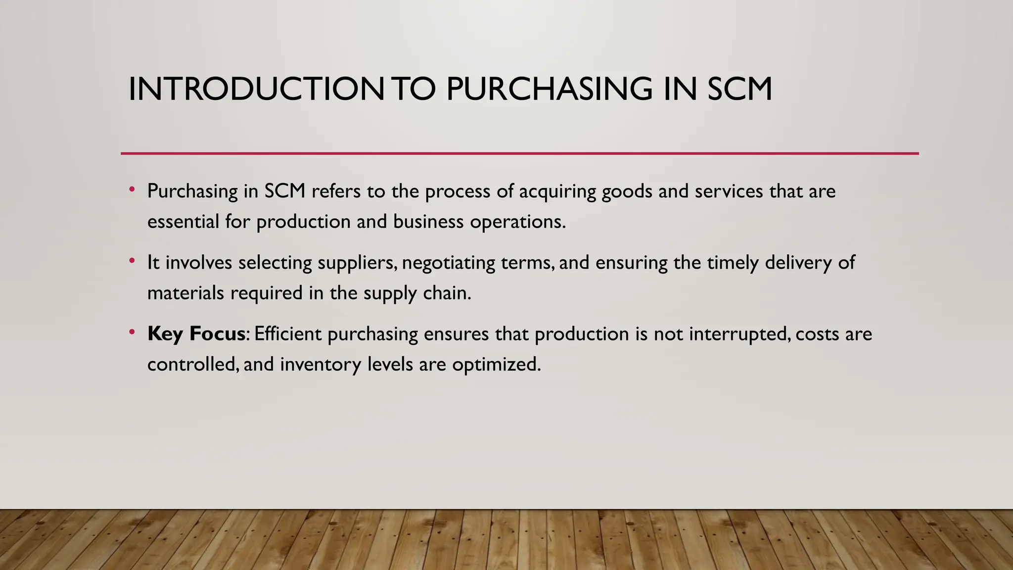 purchasing in supply chain management activities | PPTX