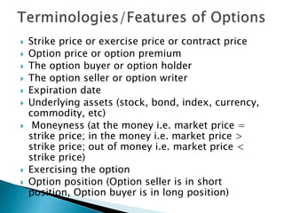 Unit 2 structure of option market | PPTX