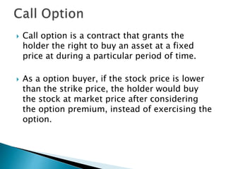 Unit 2 structure of option market | PPTX