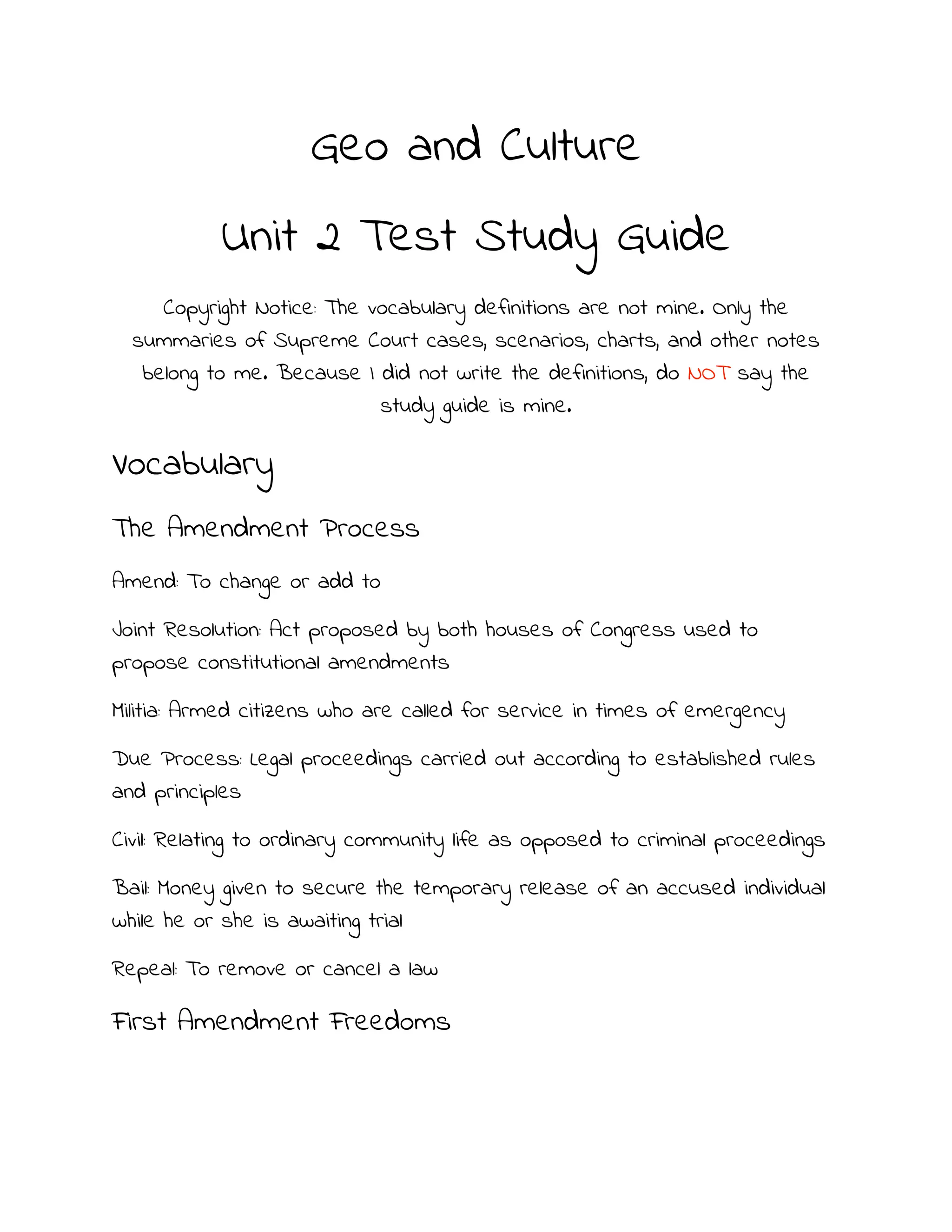 Unit 2 study guide | PDF