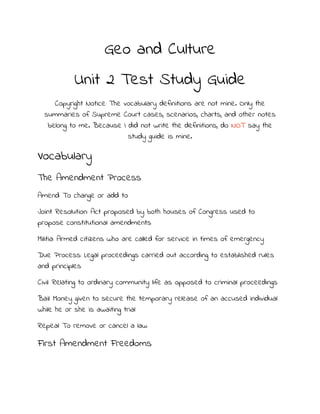 Unit 2 study guide | PDF