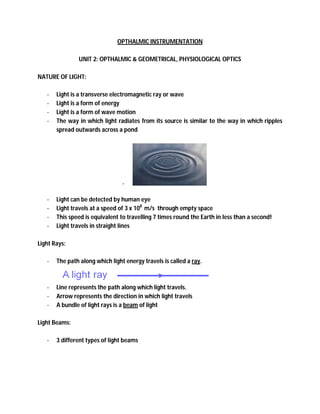 Ophthalmic & Geometrical, Physiological Optics | PDF