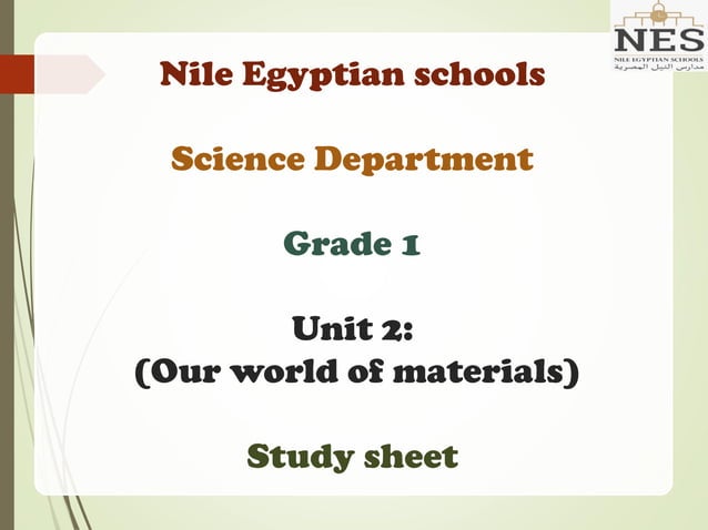 Unit 2 study sheet grade 1 | PPT