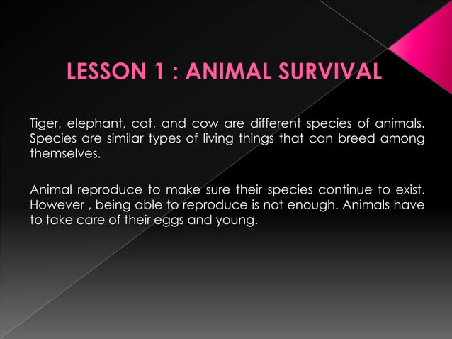 Unit 2 survival of species | PPTX | Pets