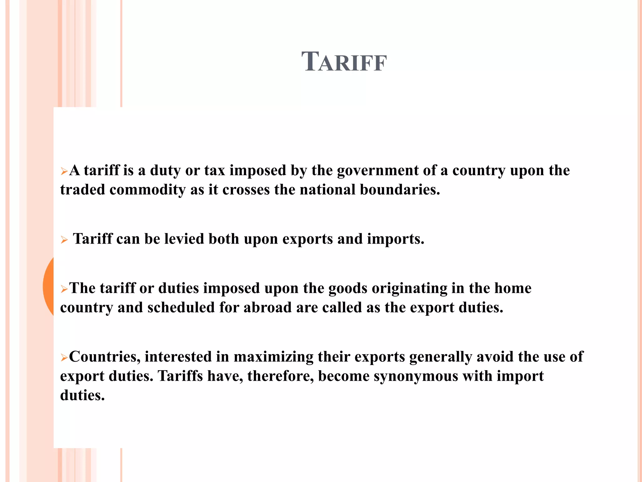 Tariffs and quota | PPTX