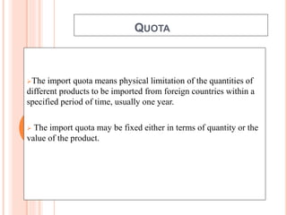 Tariffs and quota | PPTX