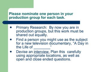 Unit 2 Task 1 Parts B & C | PPT | Documentary | Genres