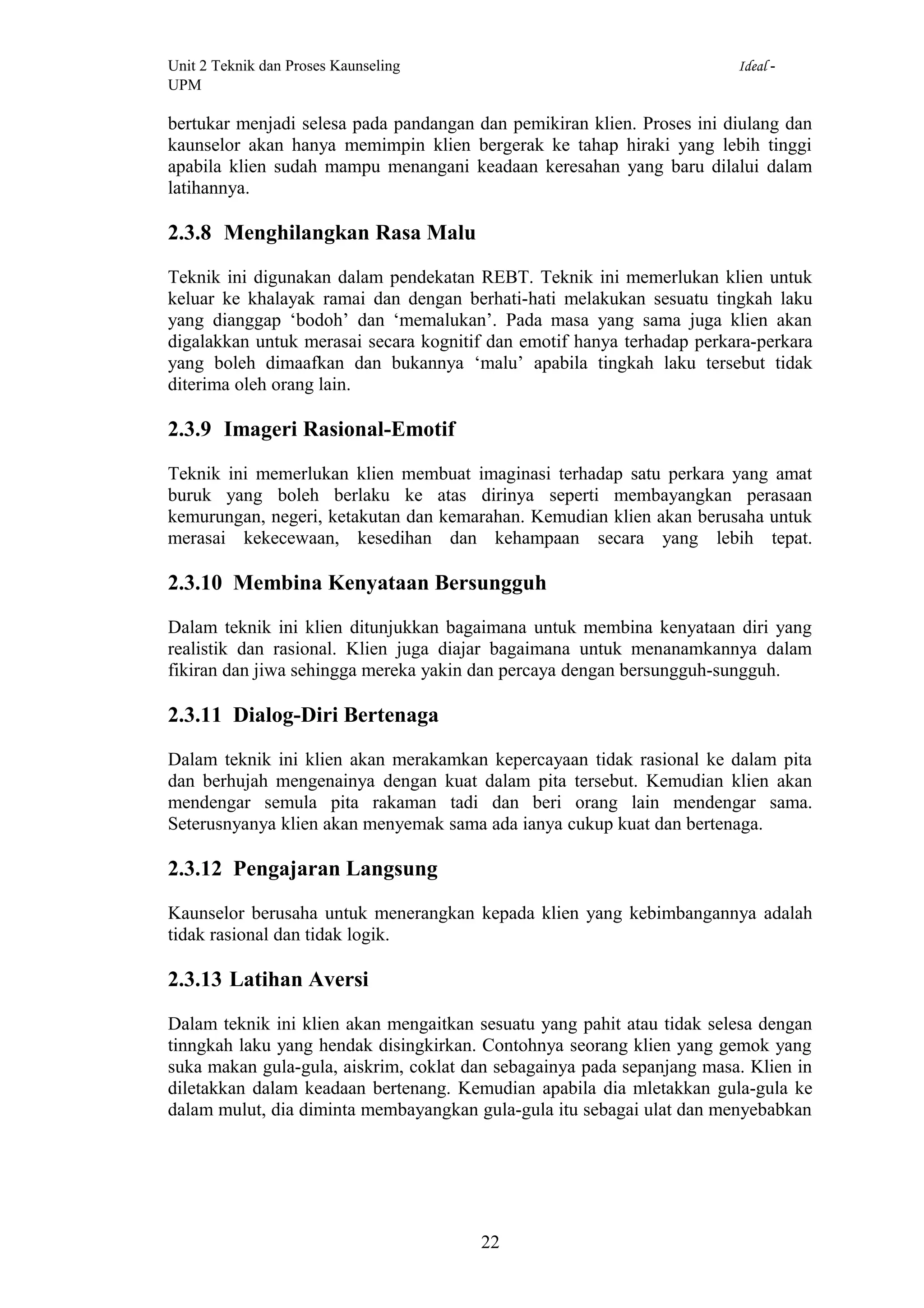 Unit 2 teknik dan proses kaunseling (1) | DOC