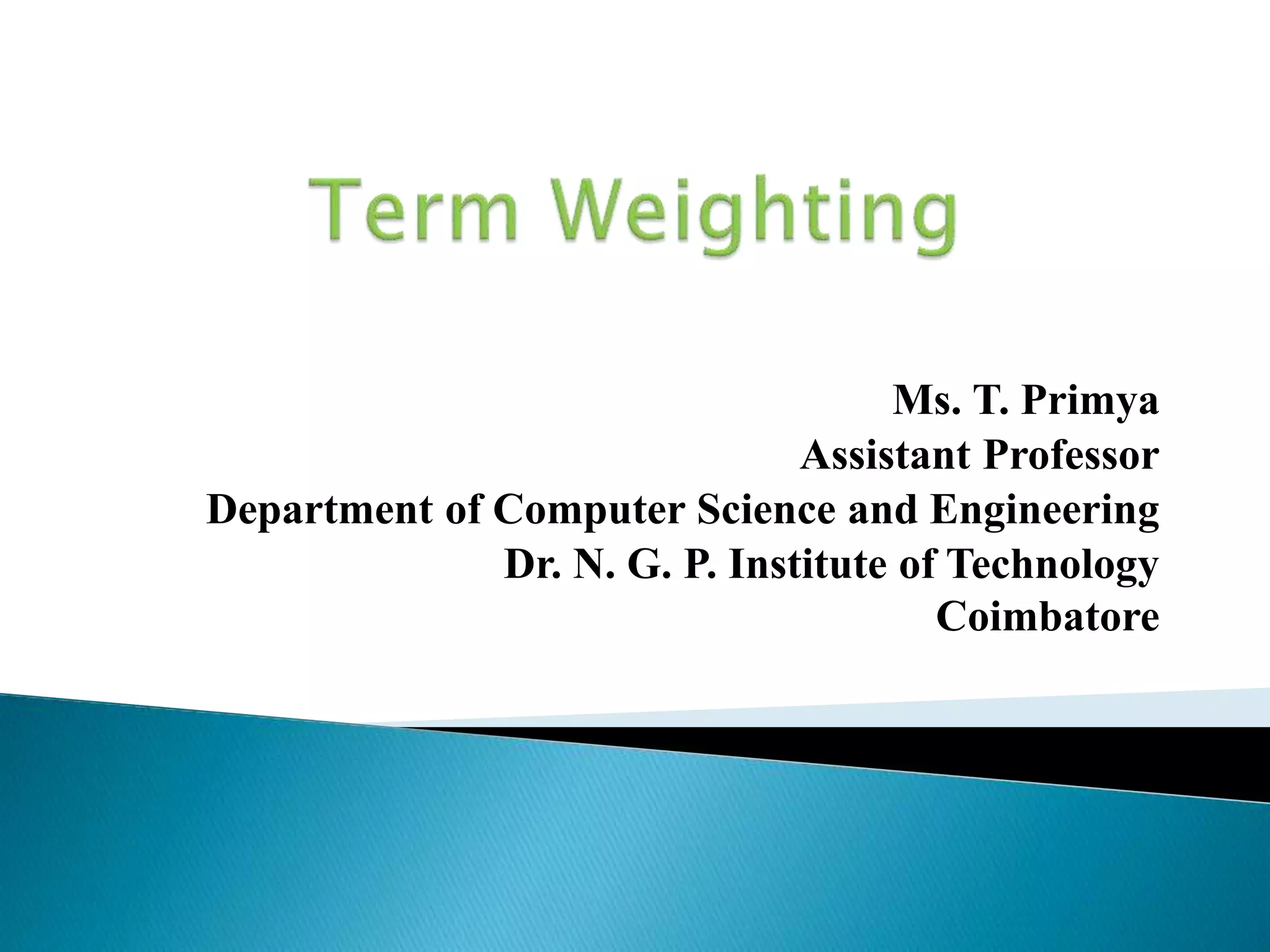 Term Weighting Ppt