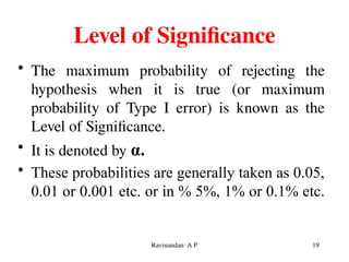 Unit 2 Testing of Hypothesis - Hypothesis - Null, Alternative, Type 1 ...
