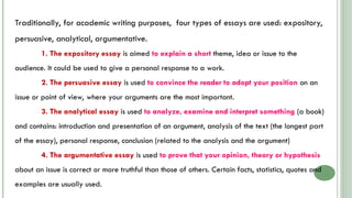 Unit 2 Types or genres of Academic Writing | PPT