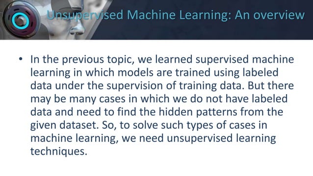 Unit 2 unsupervised learning.pptx | Computing | Technology & Computing