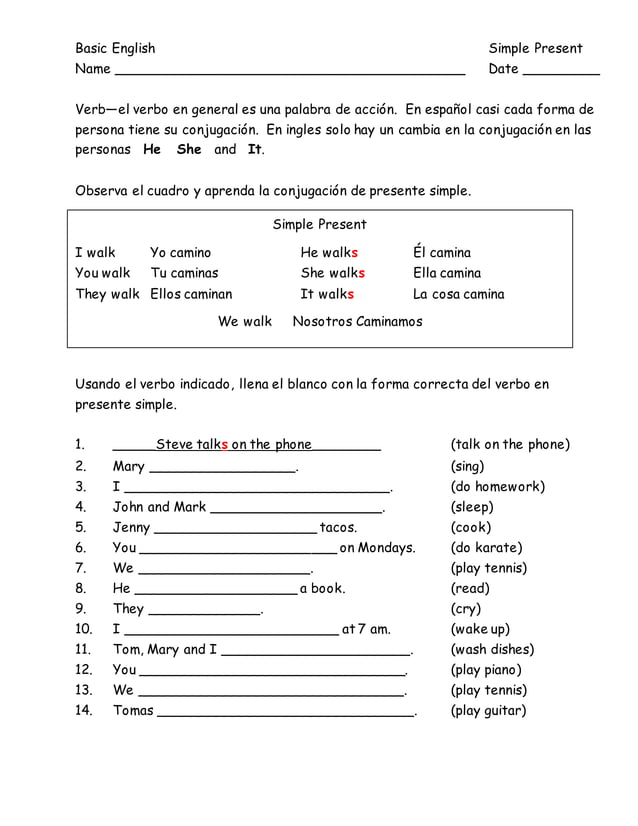 Unit 2 Verbs And Present Tense PDF Unit 2 Verbs And Present Tense PDF