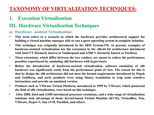 Unit 2 Virtualization Part I.pptx | Operating Systems | Computer Software and Applications