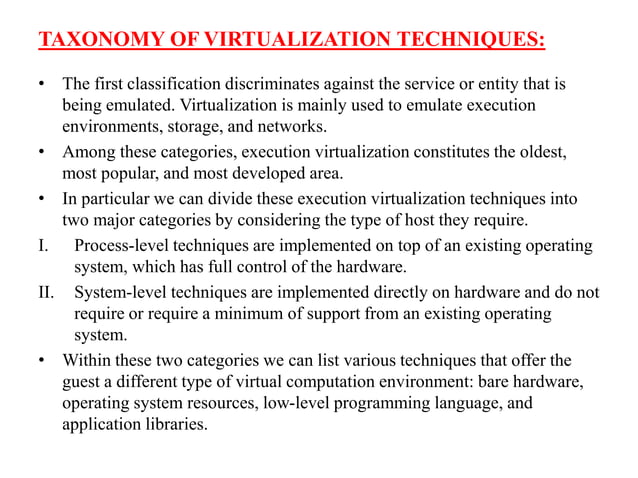 Unit 2 Virtualization Part I.pptx | Operating Systems | Computer Software and Applications