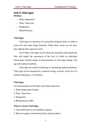 Unit 2_Vital_signs (1).pdf GNM & Bsc nursing | PDF