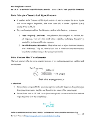 Unit – 2: Wave form generators and Filters | PDF