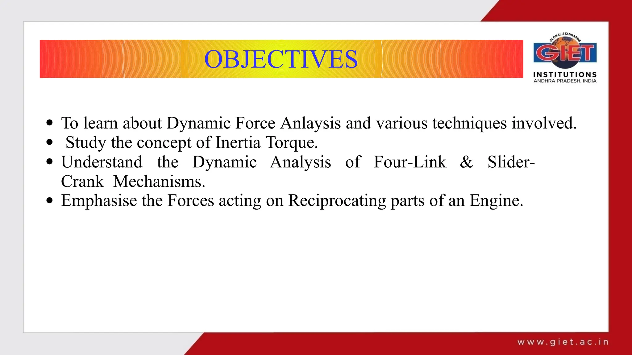 Dynamic force analysis slider crank mechanism | PPTX | Physics | Science