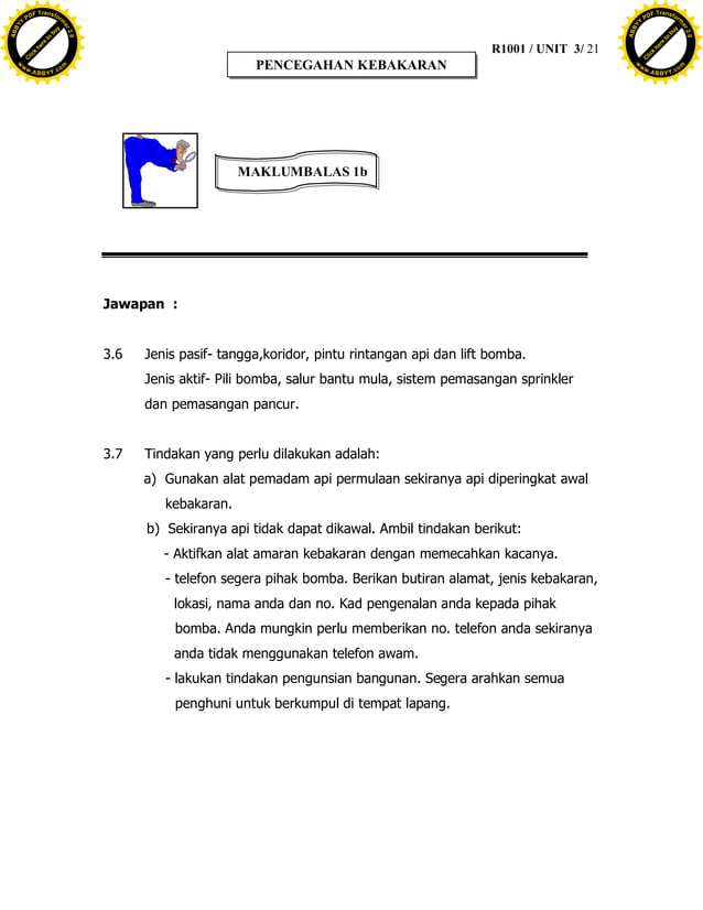 Unit 3: Pencegahan Kebakaran | PDF