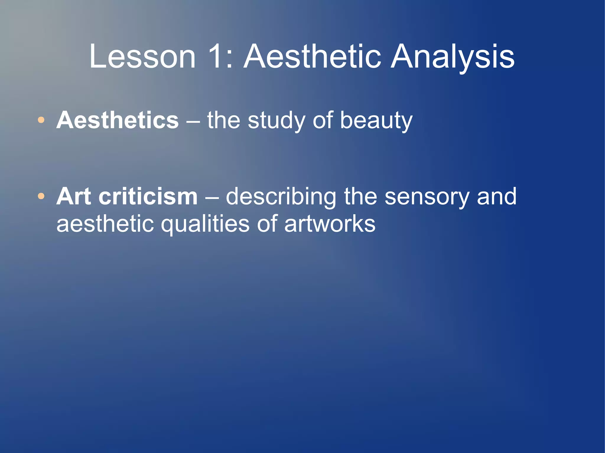Ceramics Unit 3 Aesthetic Analysis | PPT