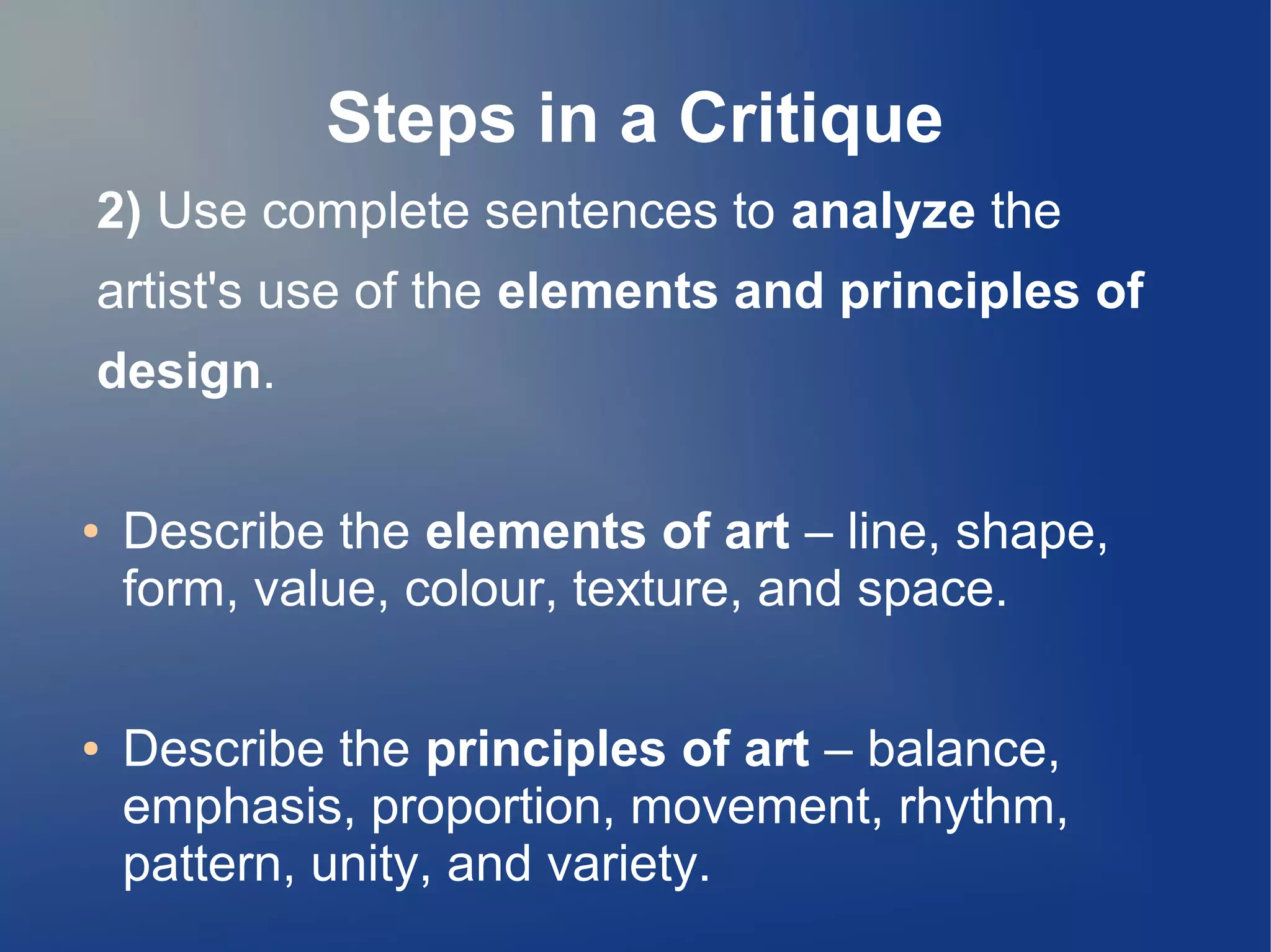 Unit 3 Critiquing Artwork Four Steps_2 | ODP