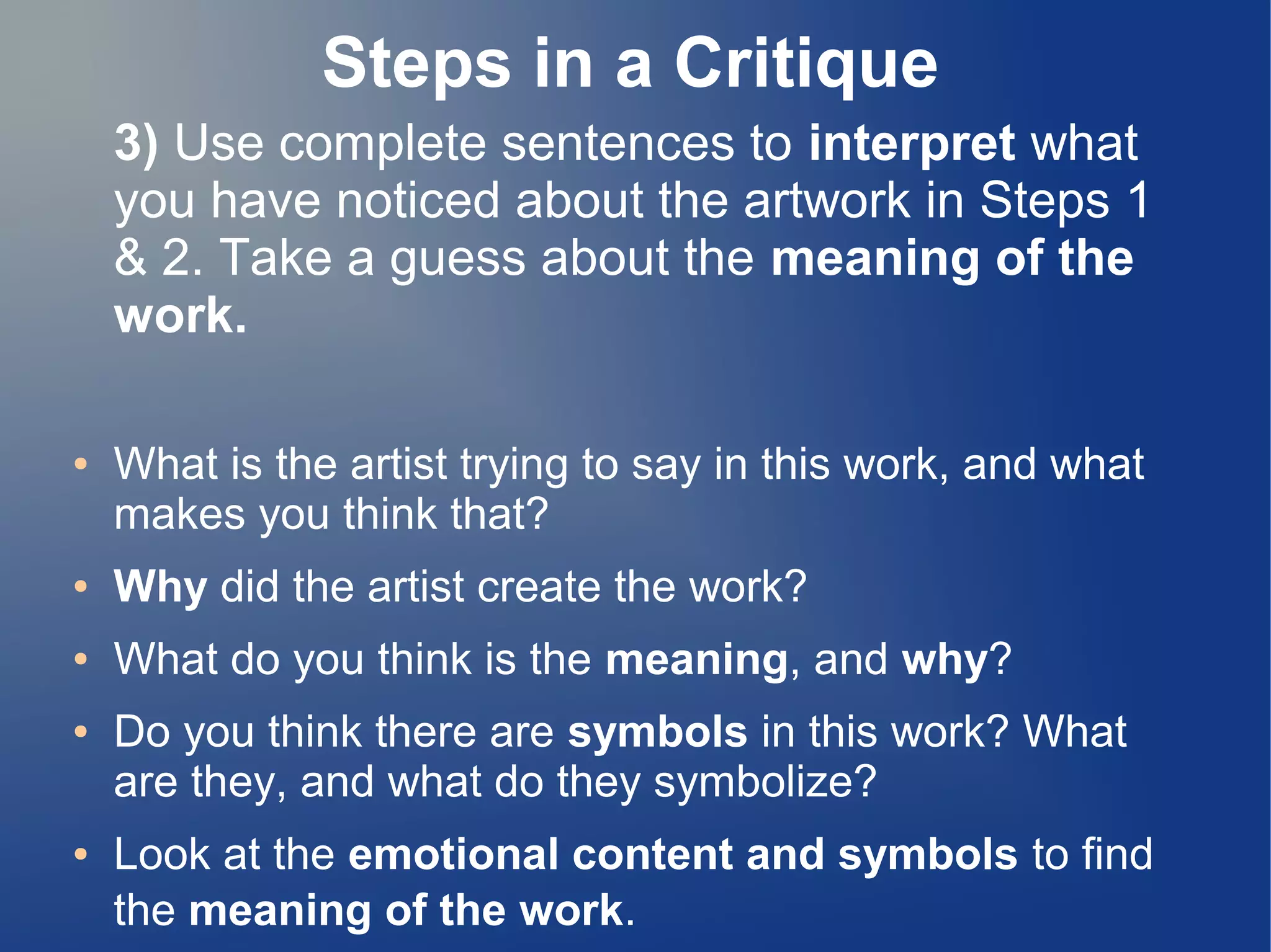 Unit 3 Critiquing Artwork Four Steps_2 | ODP