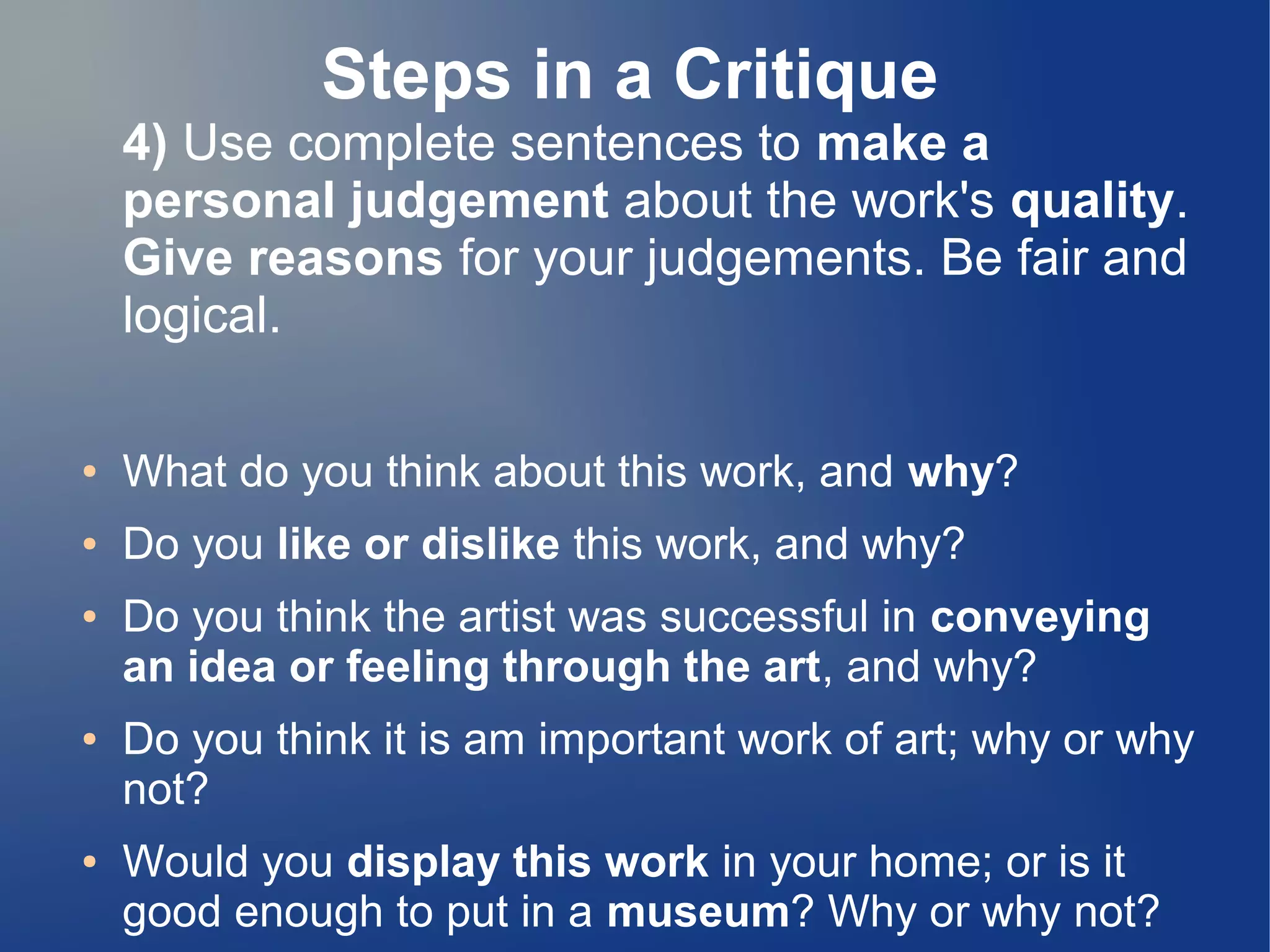 Unit 3 Critiquing Artwork Four Steps_2 | ODP