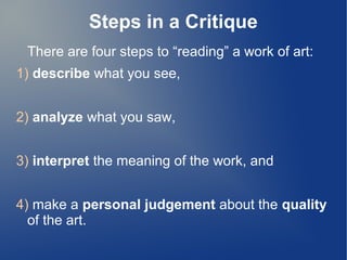 Unit 3 Critiquing Artwork Four Steps_2 | ODP