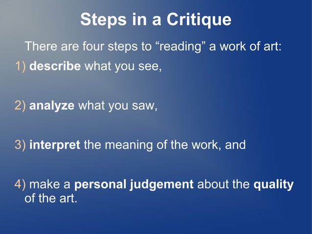 Unit 3 Critiquing Artwork Four Steps_2 | ODP