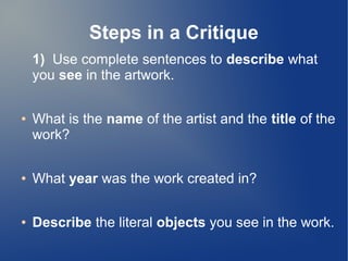 Unit 3 Critiquing Artwork Four Steps_2 | ODP
