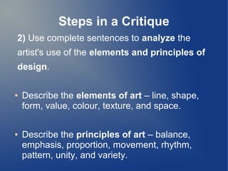 Unit 3 Critiquing Artwork Four Steps_2 | ODP