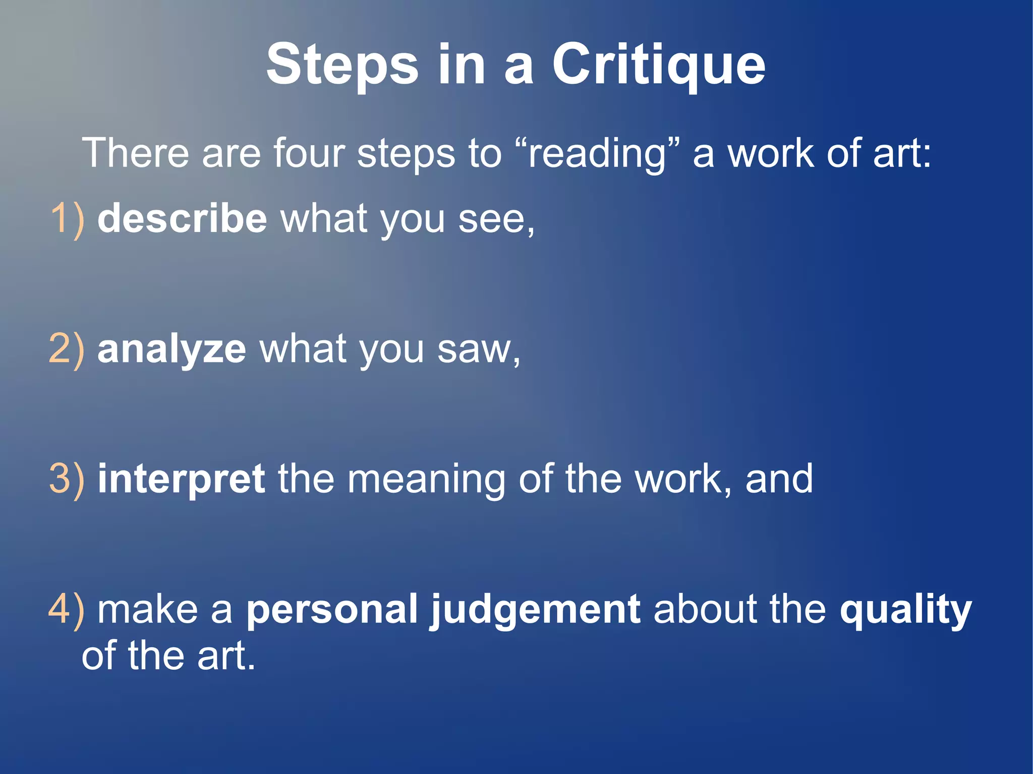 Unit 3 Critiquing Artwork | ODP