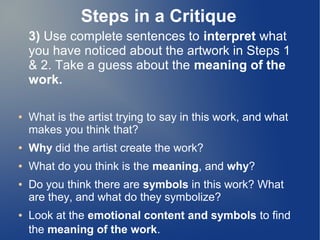 Unit 3 Critiquing Artwork | ODP